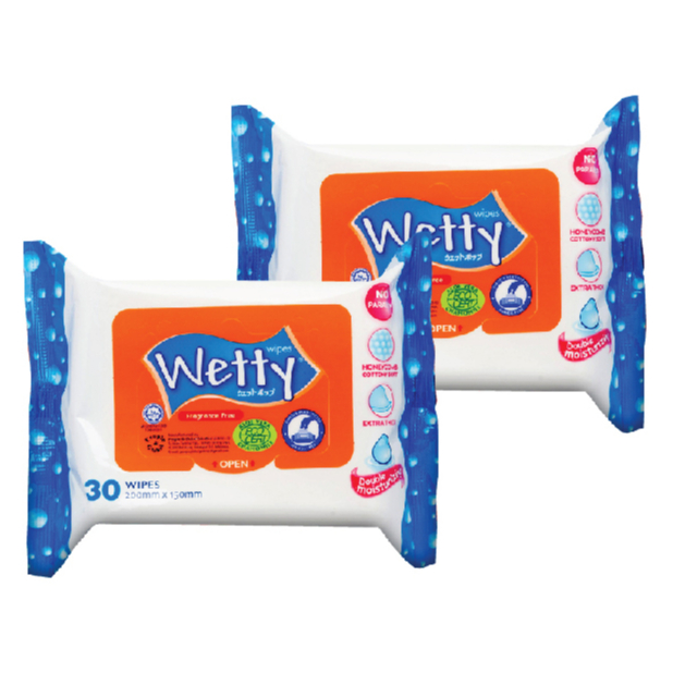 Wetty Antibacterial Wet Wipes Wet Tissue 30's Wetty Wet Wipes Fragrance ...