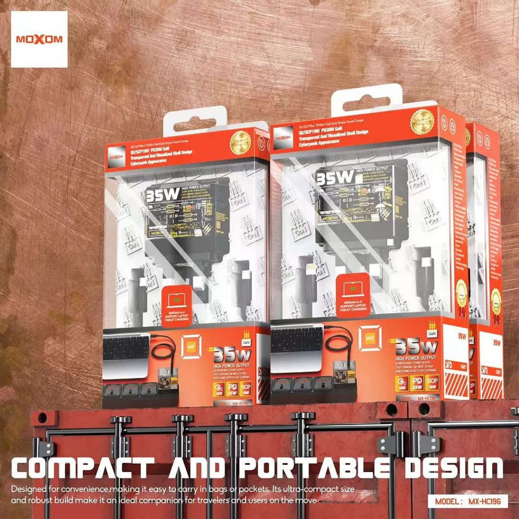 MOXOM MX-HC196 2 Ports QC/SCP 18W + PD 35W CABLE FAST CGARGER | Shopee ...