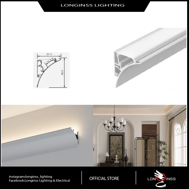 LED Aluminium Wall Profile White Casing / 3 Meter 向上发光 | Shopee Malaysia