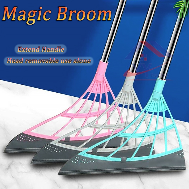 Magic Broom Dry & Wet Floor Cleaning Brushes/Telescopic Handle Sweeper ...