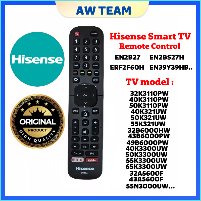 Hisense Smart TV Remote Control EN2B27 Original | Shopee Malaysia