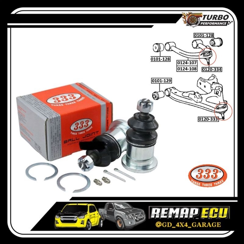 333 BALL JOINT HILUX NAVARA RANGER TRITON Extended Upper Arm Ball Joint ...