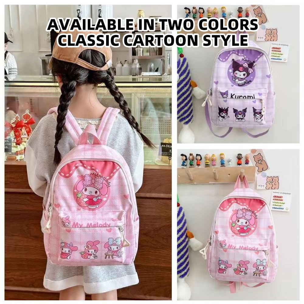 Sanrio Girl Kids Bag Kuromi Cinnamoroll Melody Backpack Beg Sekolah ...