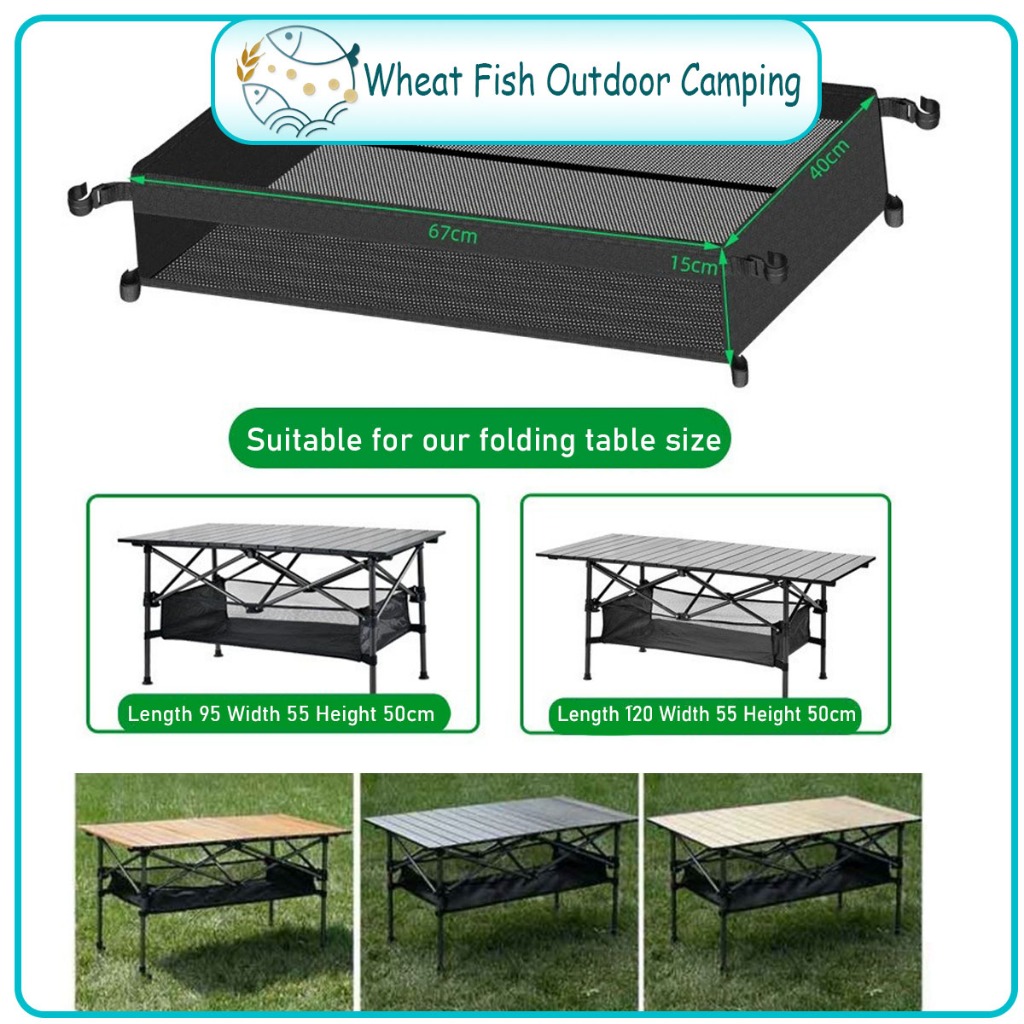 Outdoor Camping Egg Folding Table with Net Bag Picnic Portable Night ...