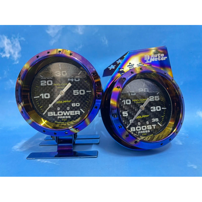 Blower Press Boost Press Auto Meter 35psi / 60psi 🇹🇭 Boost Meter For ...