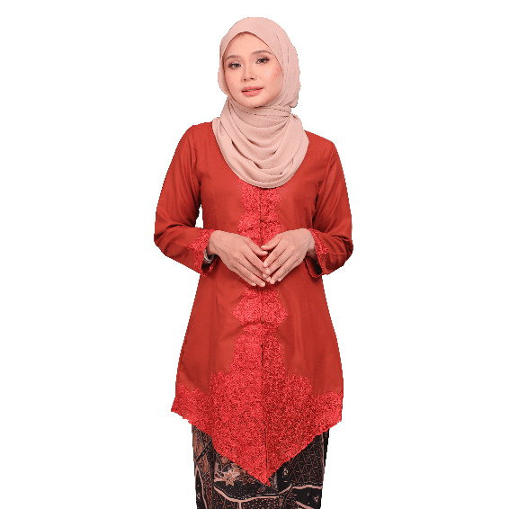 BYHISDAISY (TOP) Kebaya Labuh Delara Sulam Sejuk Muslimah Cotton Senang ...