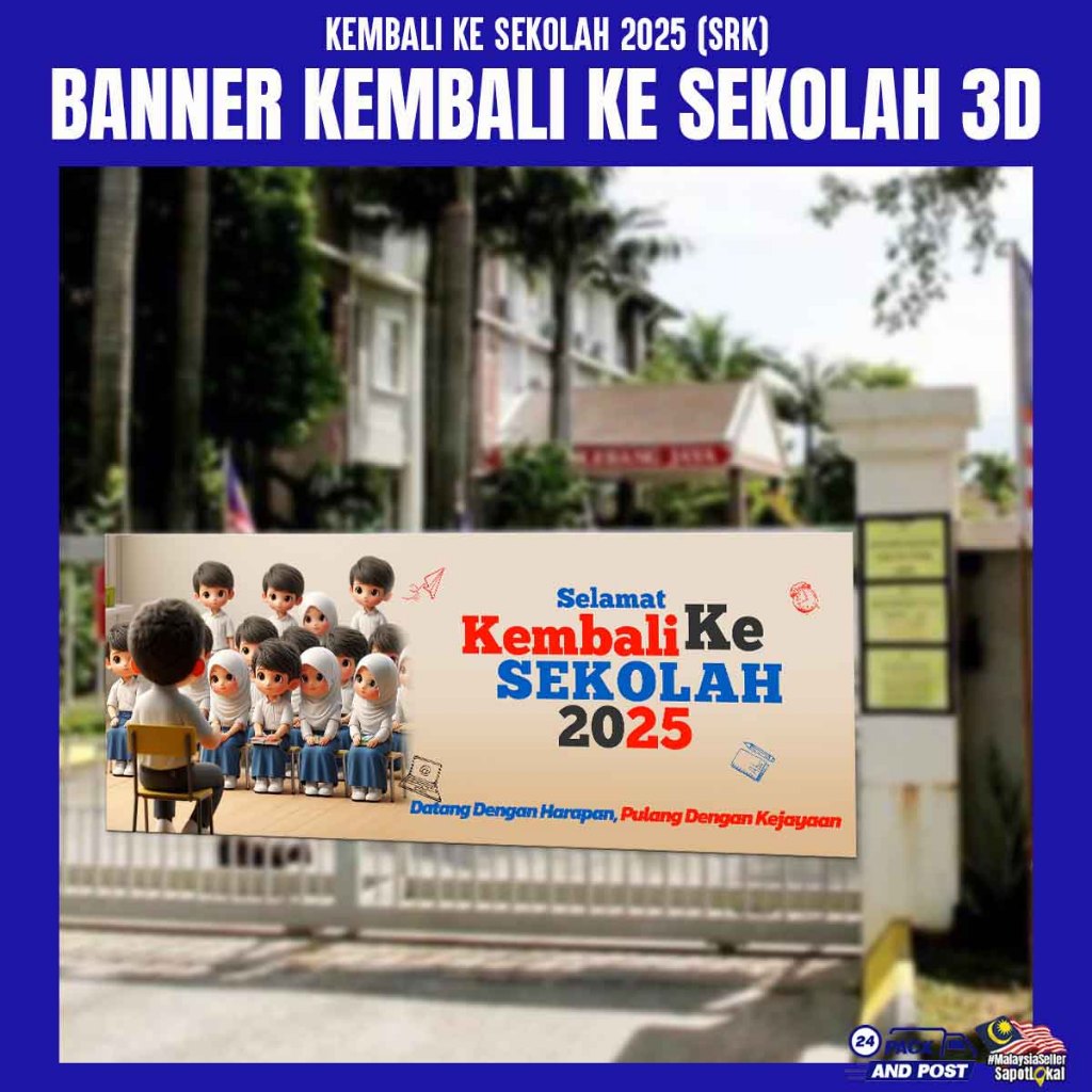 Banner 3D KEMBALI KE SEKOLAH 2025 / Back To School 2025 / saiz (5x2 FT) - SRK | Shopee Malaysia