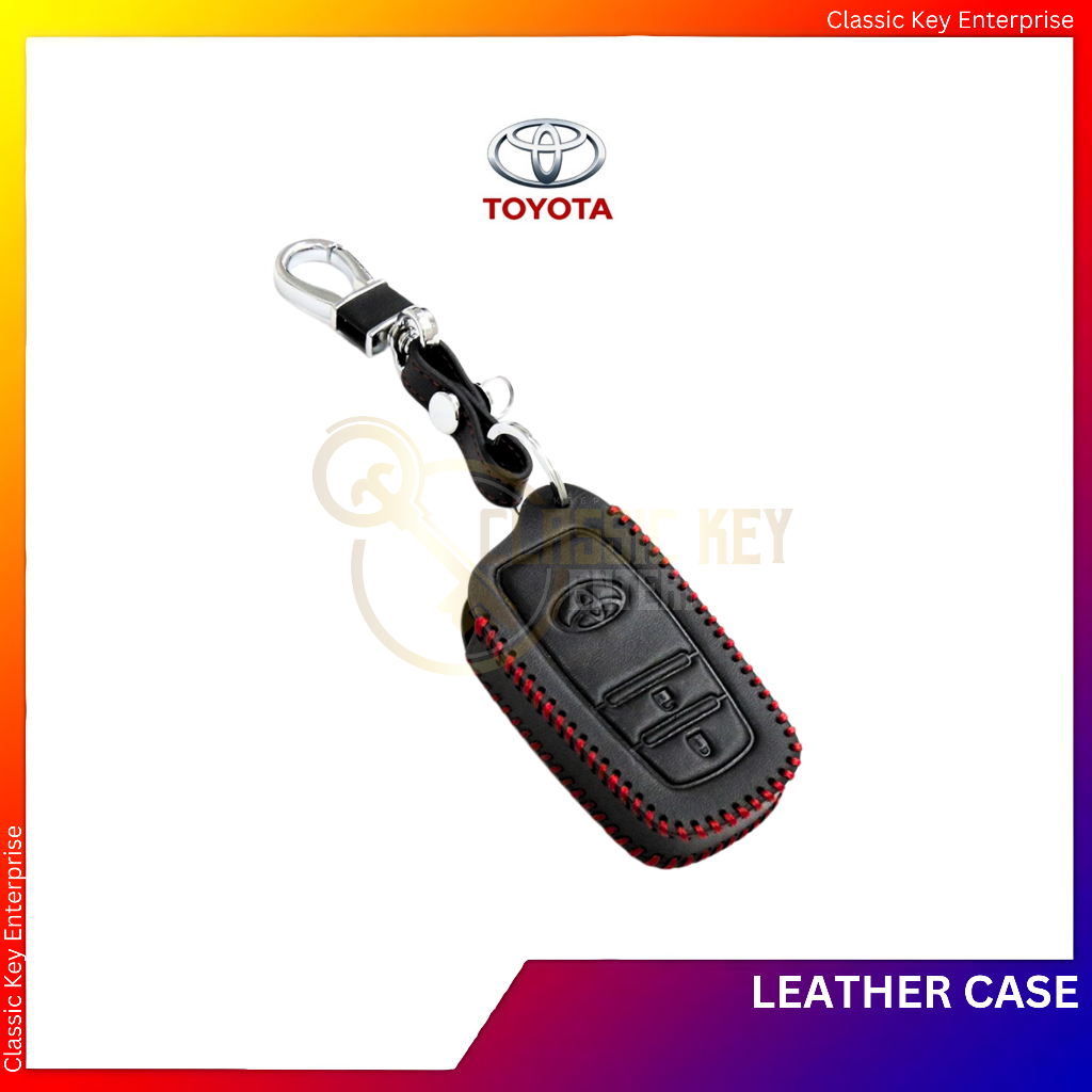 Toyota Keyless Remote Car Key 100% Leather Case Cover Hilux Revo / New ...