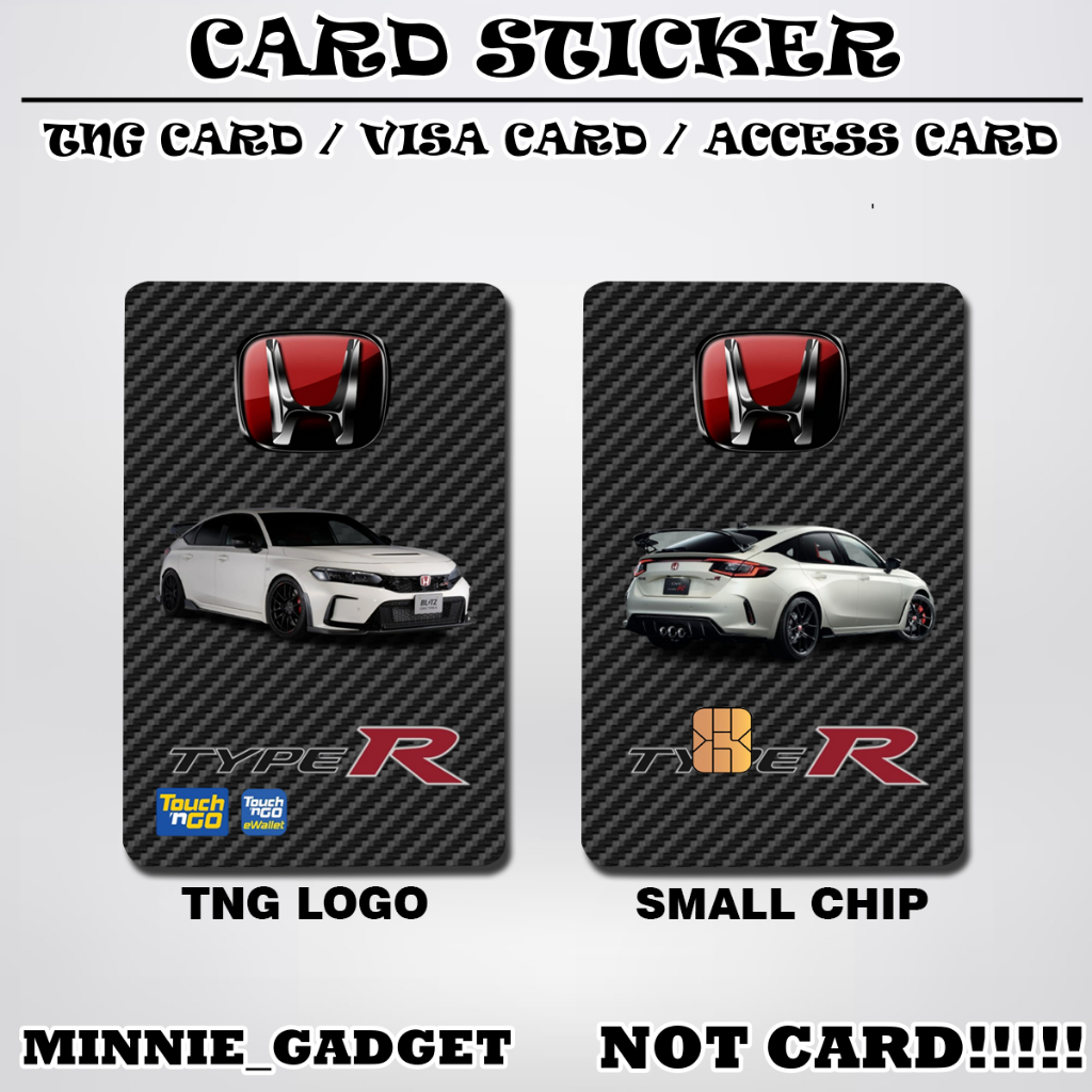 [ HONDA FL5 ] Touch n Go Card Sticker Cover TNG / MASTER / VISA ...