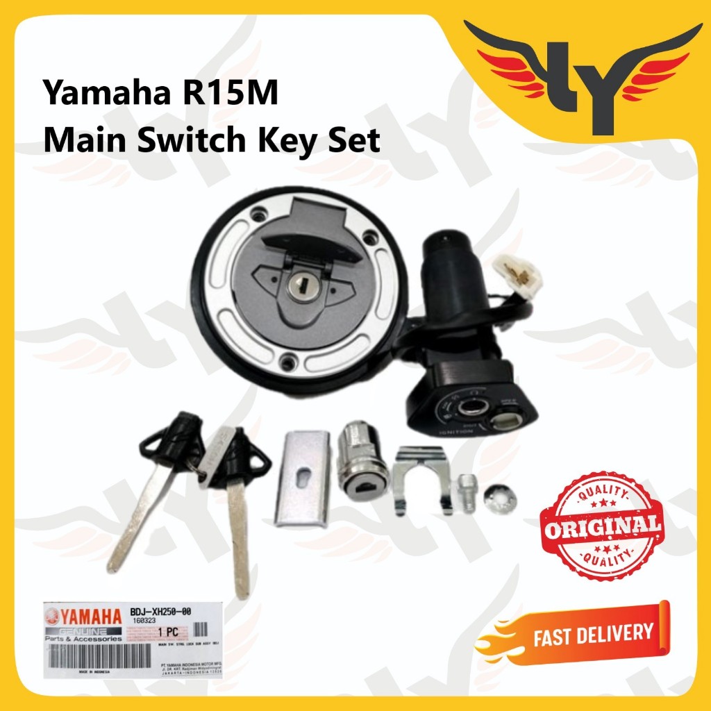 Yamaha R15M Main Switch Key Set - BDJ-XH250-00 (100% Original) | Shopee ...