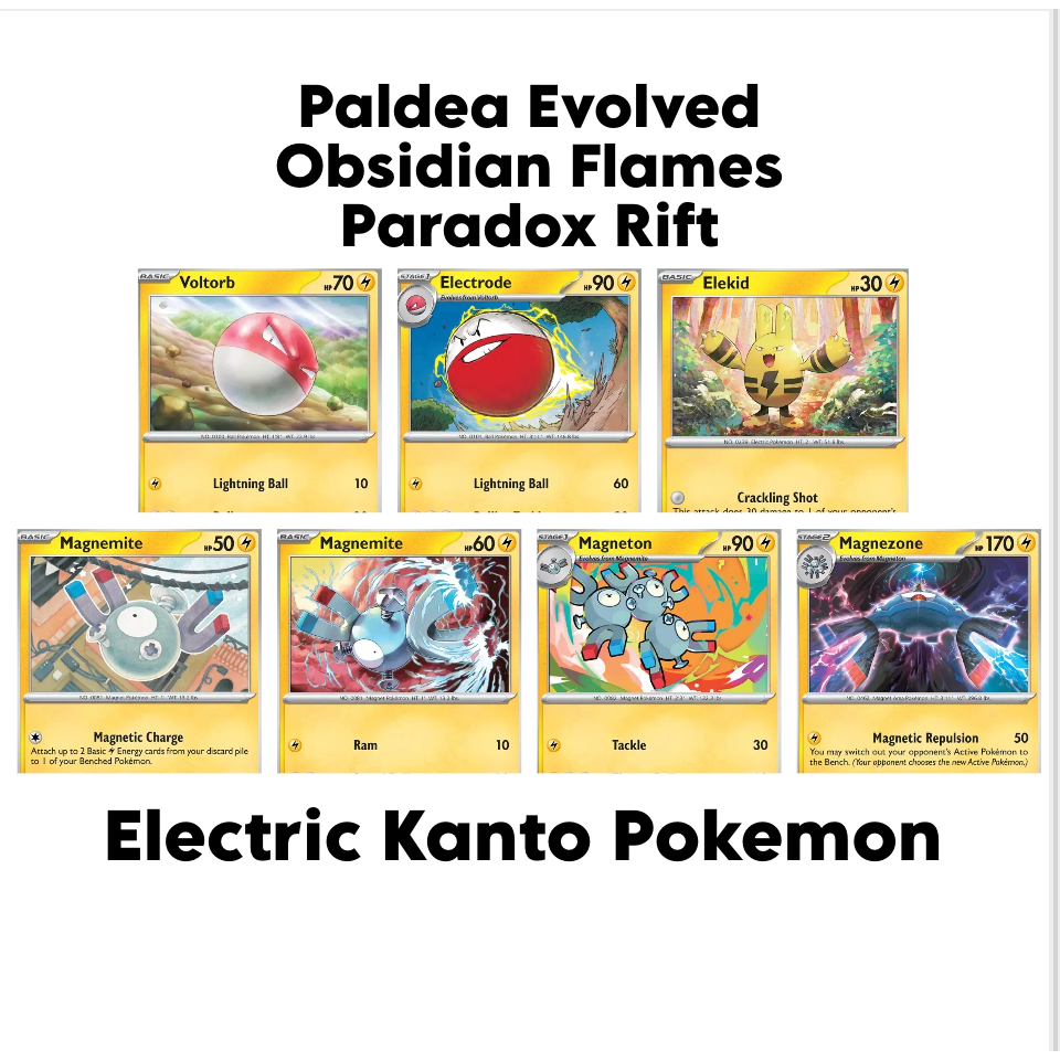 Pokemon TCG Electric Kanto Pokemon [Paldea Evolved][Obsidian Flames ...