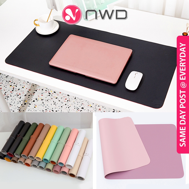 𝗗𝗨𝗔𝗟 𝗦𝗜𝗗𝗘 𝗨𝗦𝗔𝗚𝗘 》 Large PU Leather Mousepad Waterproof Non-Slip ...