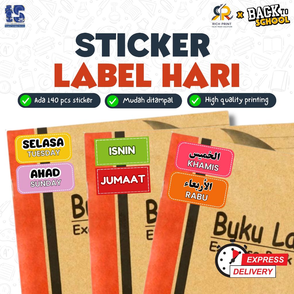 Sticker Label Hari Buku Sekolah (Cartoon) | Shopee Malaysia