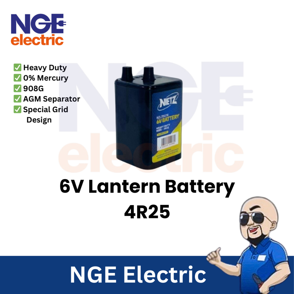 BATERI | NIETZ 6V Super Heavy Duty Battery 4R25 | Long Lasting Battery ...