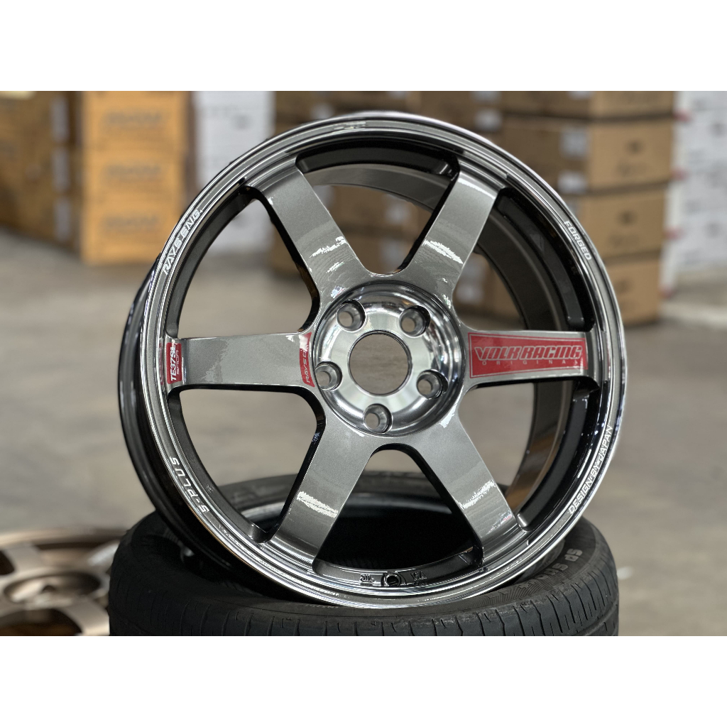 NEW 18X8.5J AOW TE37 SL Saga Rim (set of 4) Gunmetal 5X112 for Golf MK6 ...