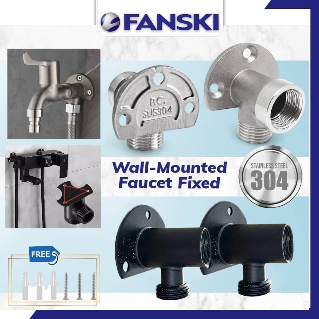 1PCS 1/2" Inlet Connector Universal Bathroom Faucet Fixed Wall Mounted ...