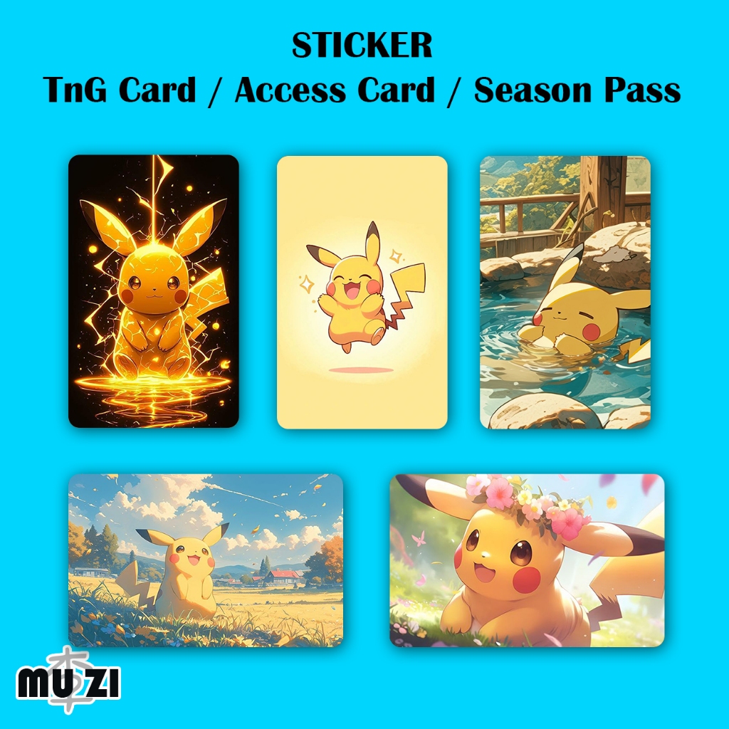 Pokemon Pikachu TnG Card STICKER NFC STICKER Waterproof Thick Hard ...