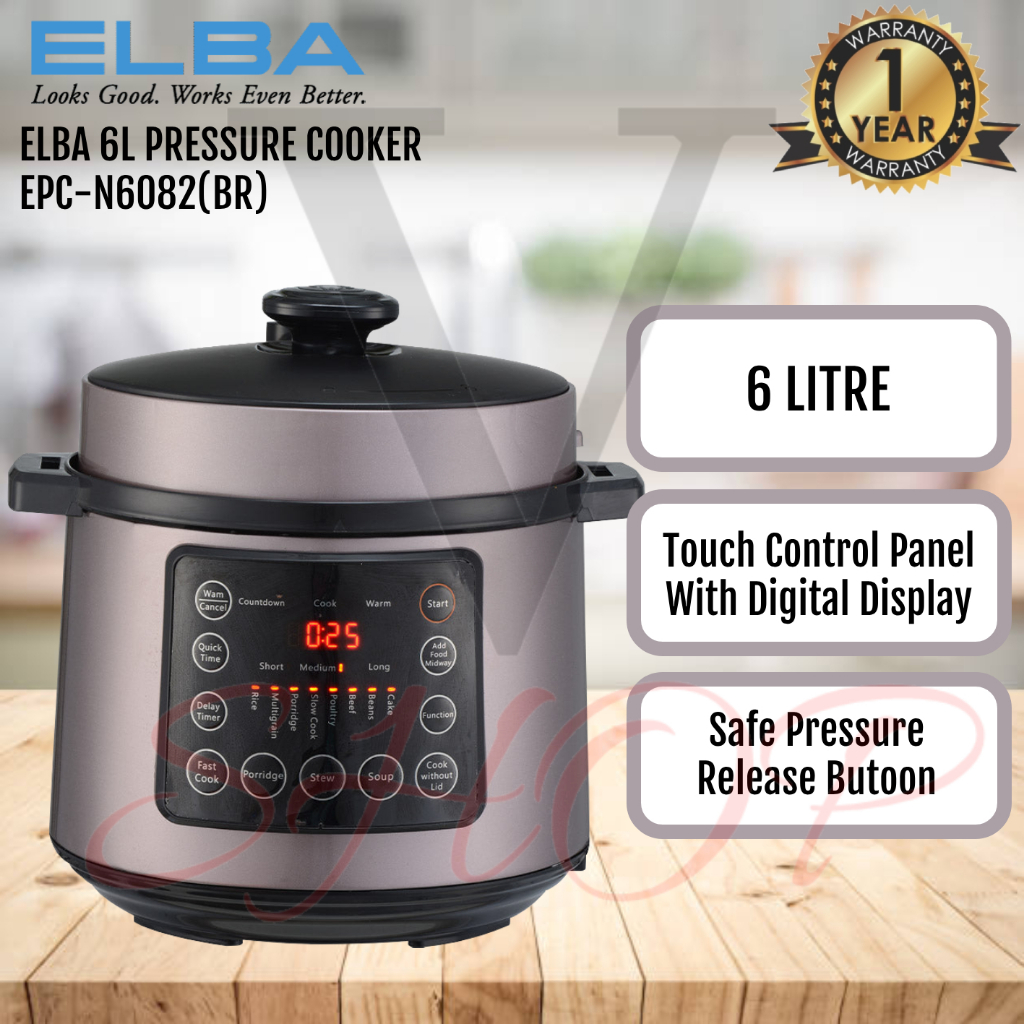 ELBA 6.0L PRESSURE COOKER EPC-N6082(BR) || MORGAN 6.0L & 8.0L PRESSURE ...