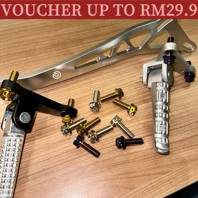 10MM ALLOY Y15ZR Y16ZR LC135 FULL SET Bracket Exhaust + Footrest Full ...