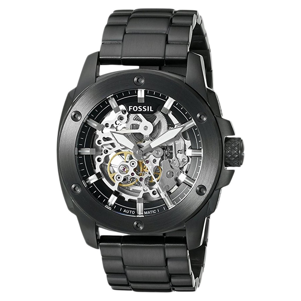 Fossil Men's Machine Automatic Skeleton Dial Stainless Steel Watch ...