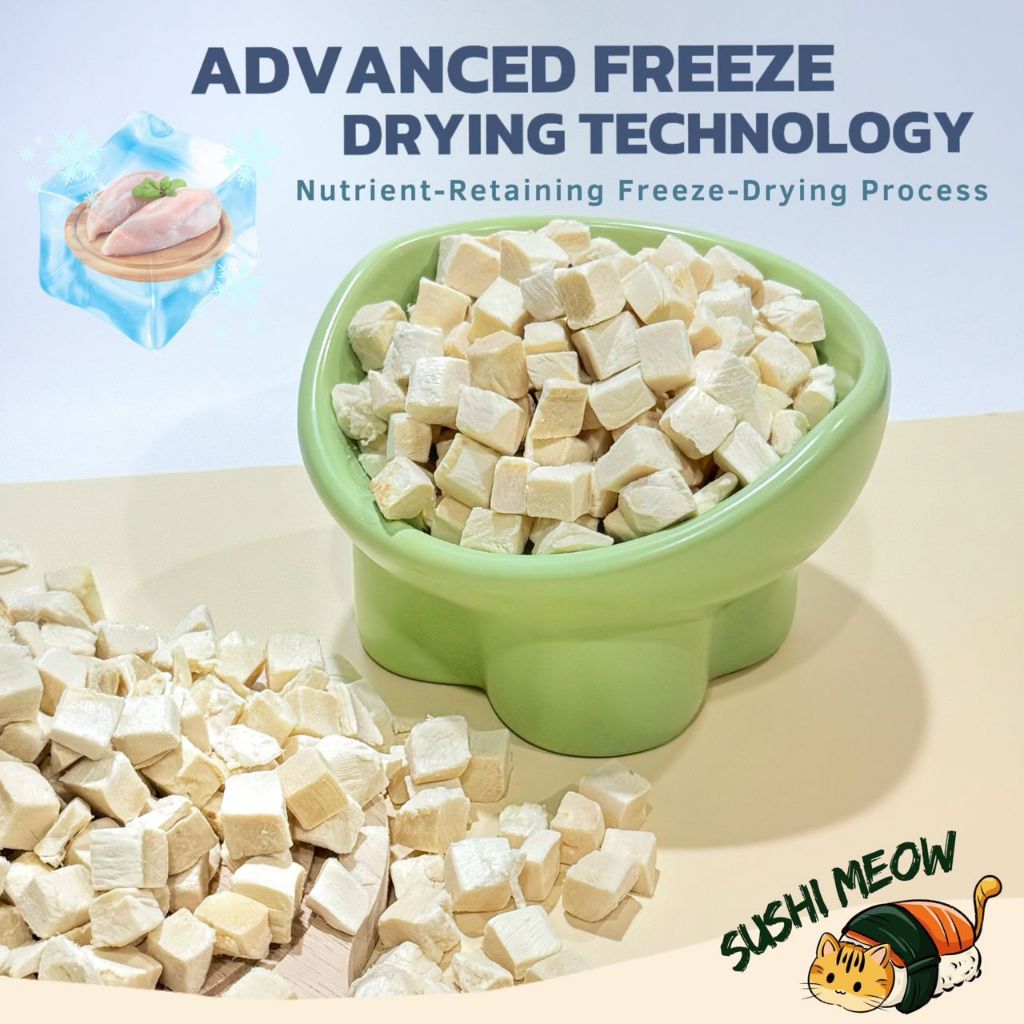 Freeze Dried Chicken Cube Cat Treat Snek Kucing Makanan Kucing Makanan ...