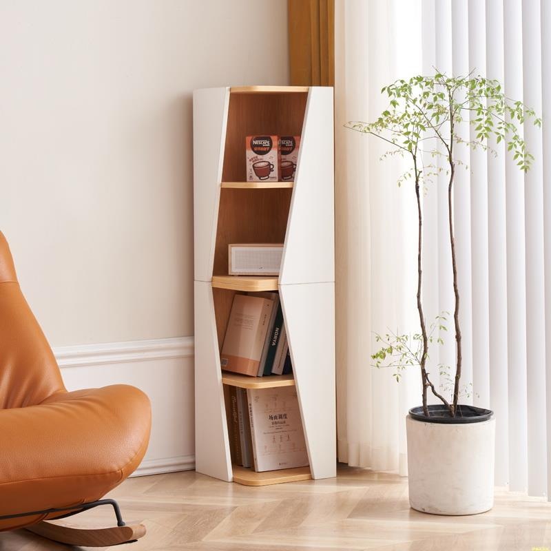 Corner Storage Rack Wood Bookshelf Cabinet Rak Decorative Shelf Display ...