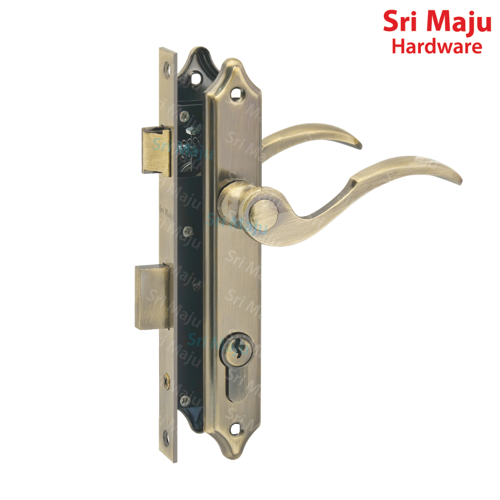 MAJU 7025 AB Grille Door Lock Mortise Lockset Handle Set Entrance Gate ...