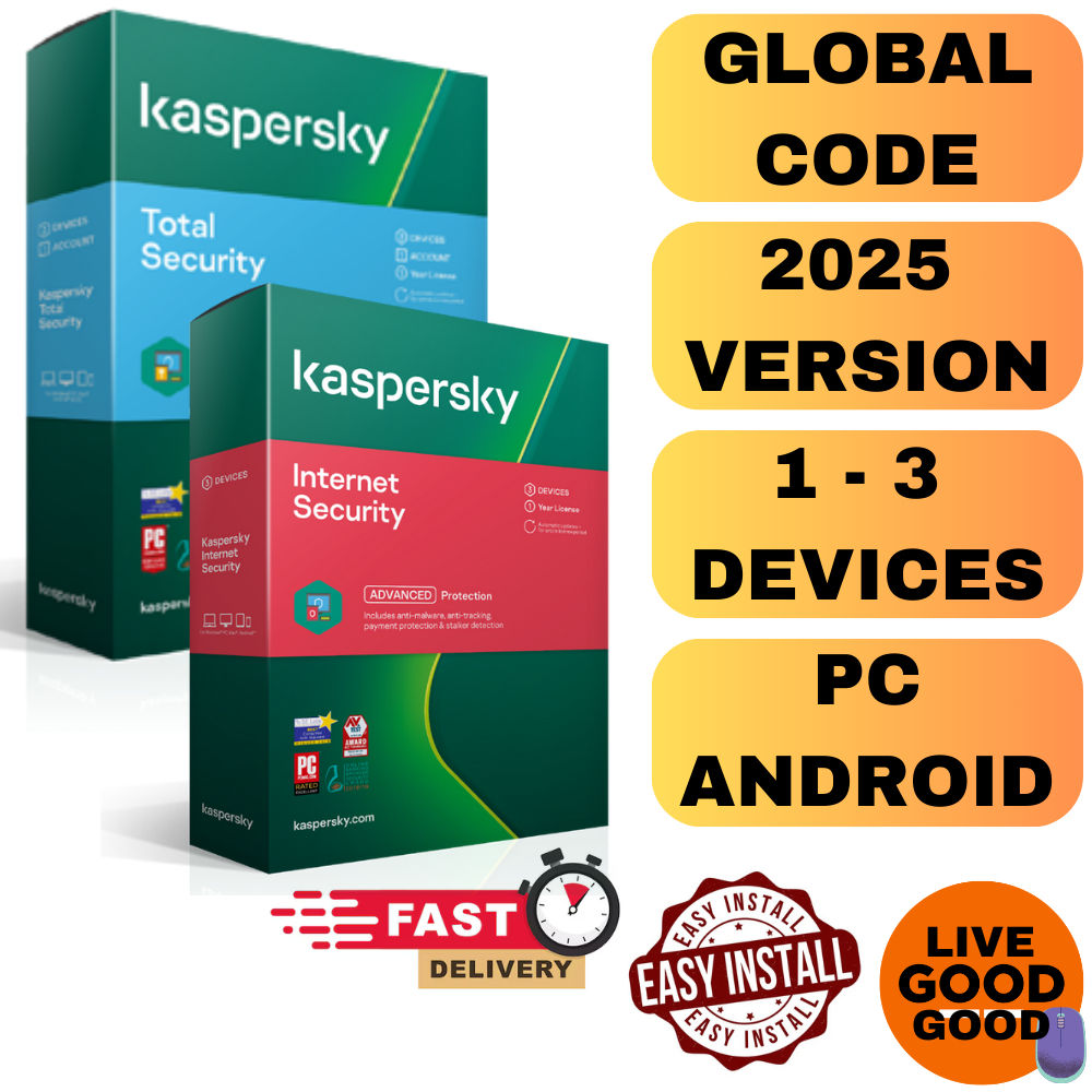 Kaspersky Total & Internet Security 2025 (LATEST 2025) | Shopee Malaysia