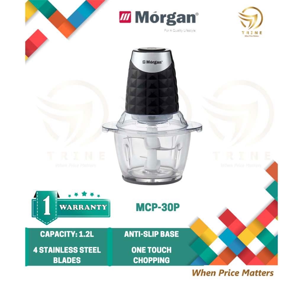 MORGAN KITCHEN CHOPPER WITH GARLIC PEELER 300W MCP-30P MCP30P | Shopee ...