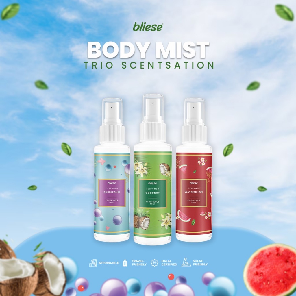 Bliese Perfumed Body Mist (100ml) Body Spray Fragrance Mist Pewangi ...