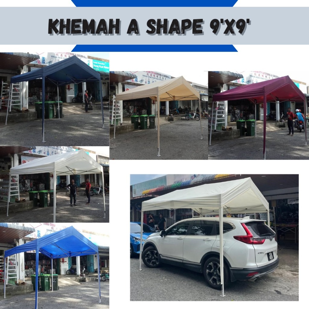 KHEMAH A SHAPE FORDABLE KANOPI NIAGA SAIZ 9FT X 9FT | Shopee Malaysia
