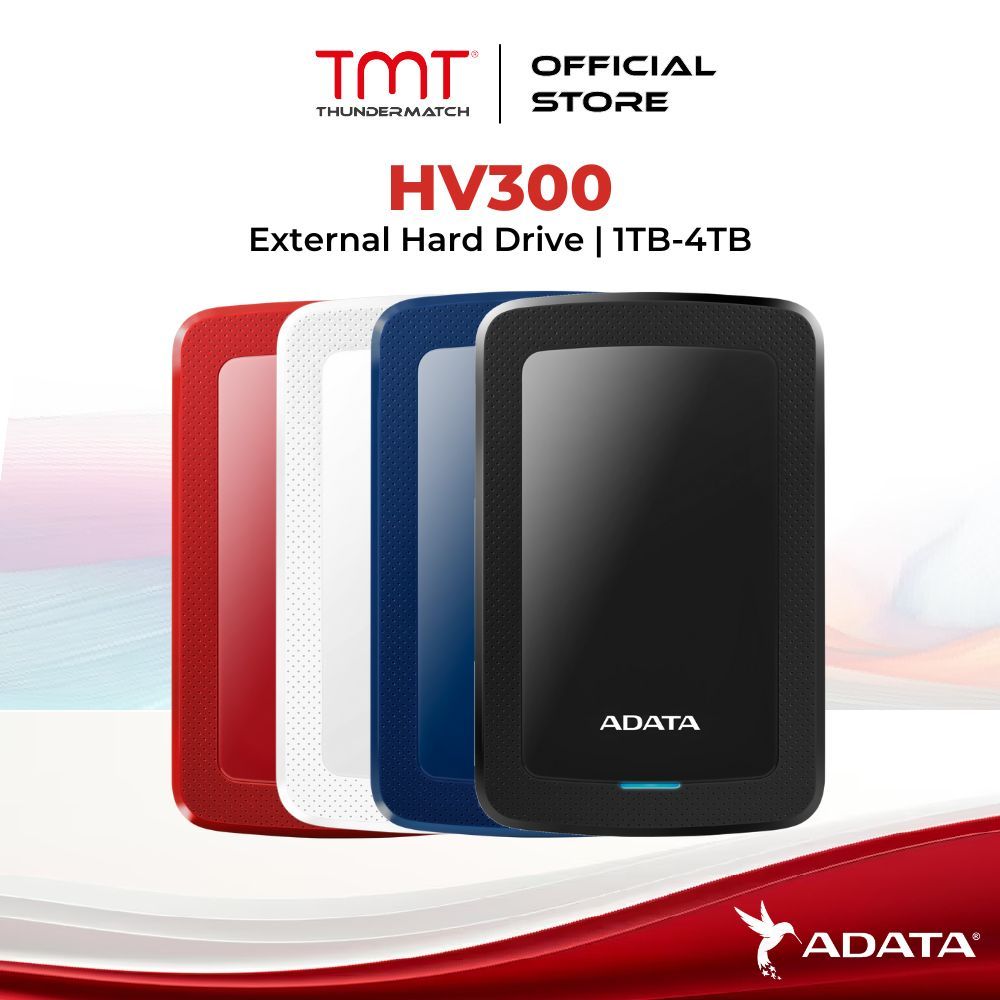 TMT Adata HV300 External Hard Drive (1TB/2TB) (Black/Blue/Red/White ...
