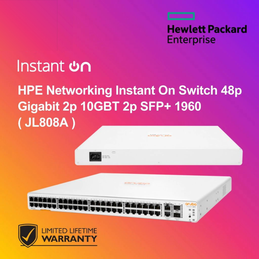 HPE Networking Instant On Switch 48p Gigabit 2p 10GBT 2p SFP+ 1960 ...