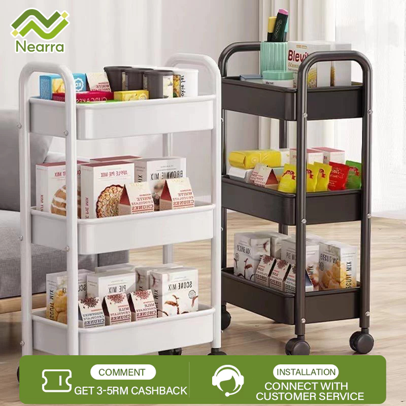 [100% Steel]Nearra Multilayer Trolley Rack Storage Rack With Wheel ...