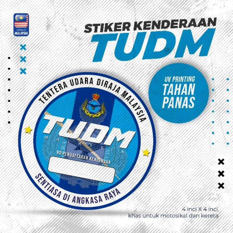 TUDM Car Sticker Motor Sticker / Stiker Cermin Kereta Stiker Motosikal ...