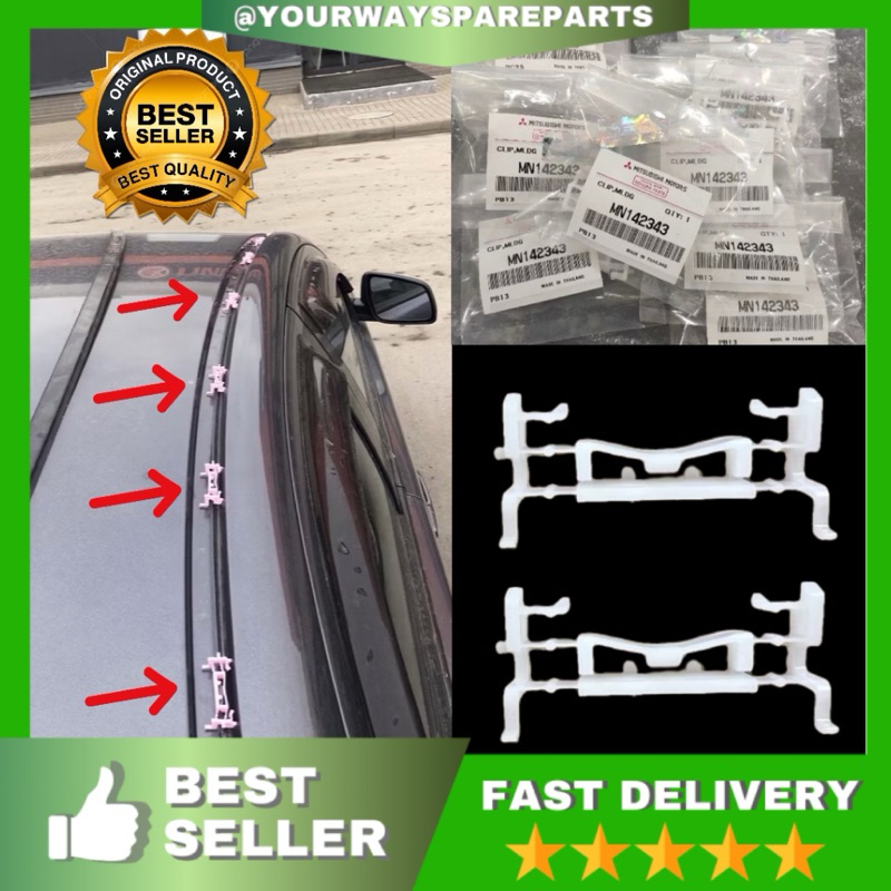 【YW SPARE PARTS】Original Mitsubishi TRITON Clip Roof Moulding Drip 1pc ...