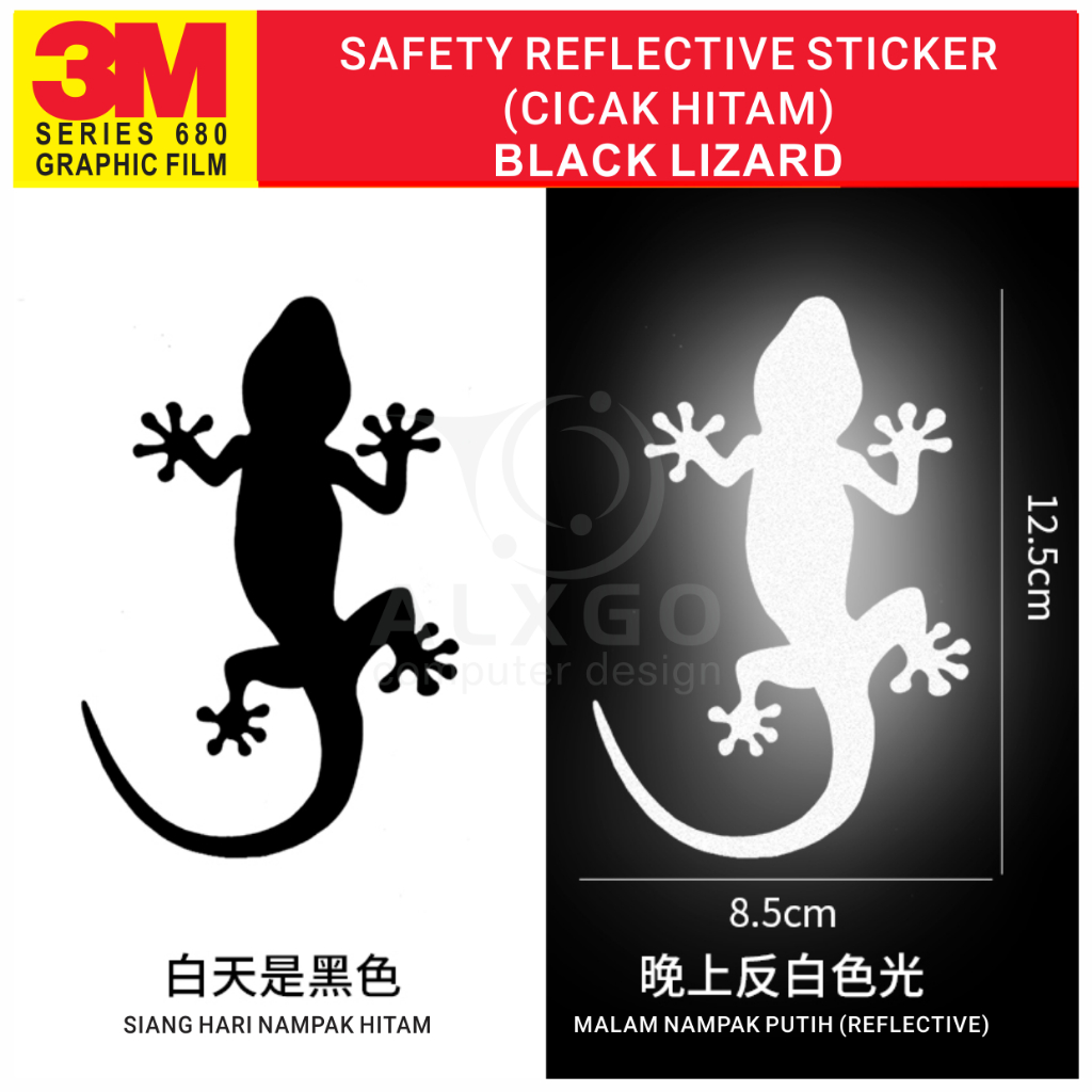 SAFETY reflective sticker 3M BLACK LIZARD | Shopee Malaysia