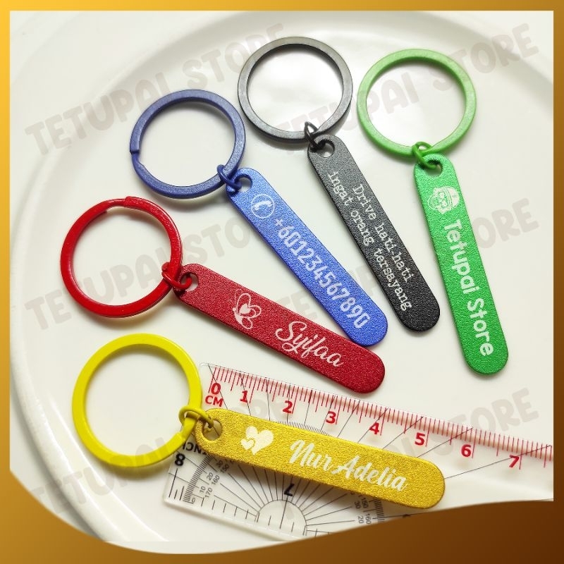 【LASER MARKING】Keychain Custom Name / Keychain Tulis Nama / Keychain ...