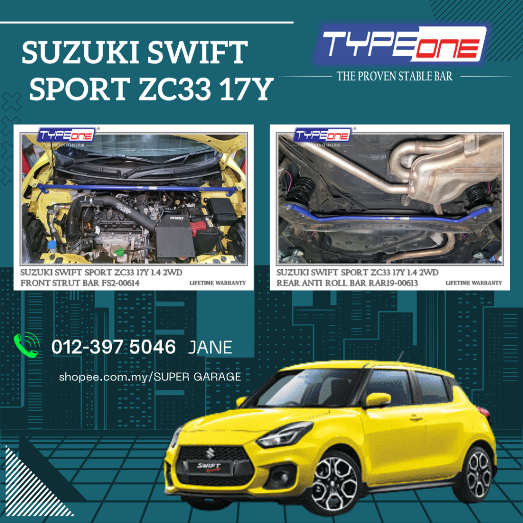 🔥READY STOCK🔥TYPE ONE STABLE BAR - SUZUKI SWIFT SPORT ZC33 17Y | Shopee Malaysia