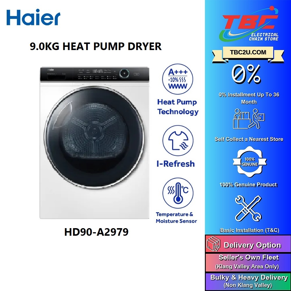 Haier Heat Pump Dryer 10KG / 9KG HD100-A2939S / HD90-A2979 | Shopee ...