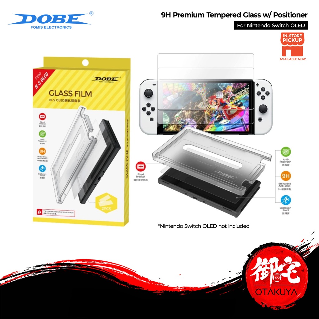 【5.5 SALE】DOBE Nintendo Switch OLED 9H Premium Tempered Glass with Positioner (Twin Pack ...