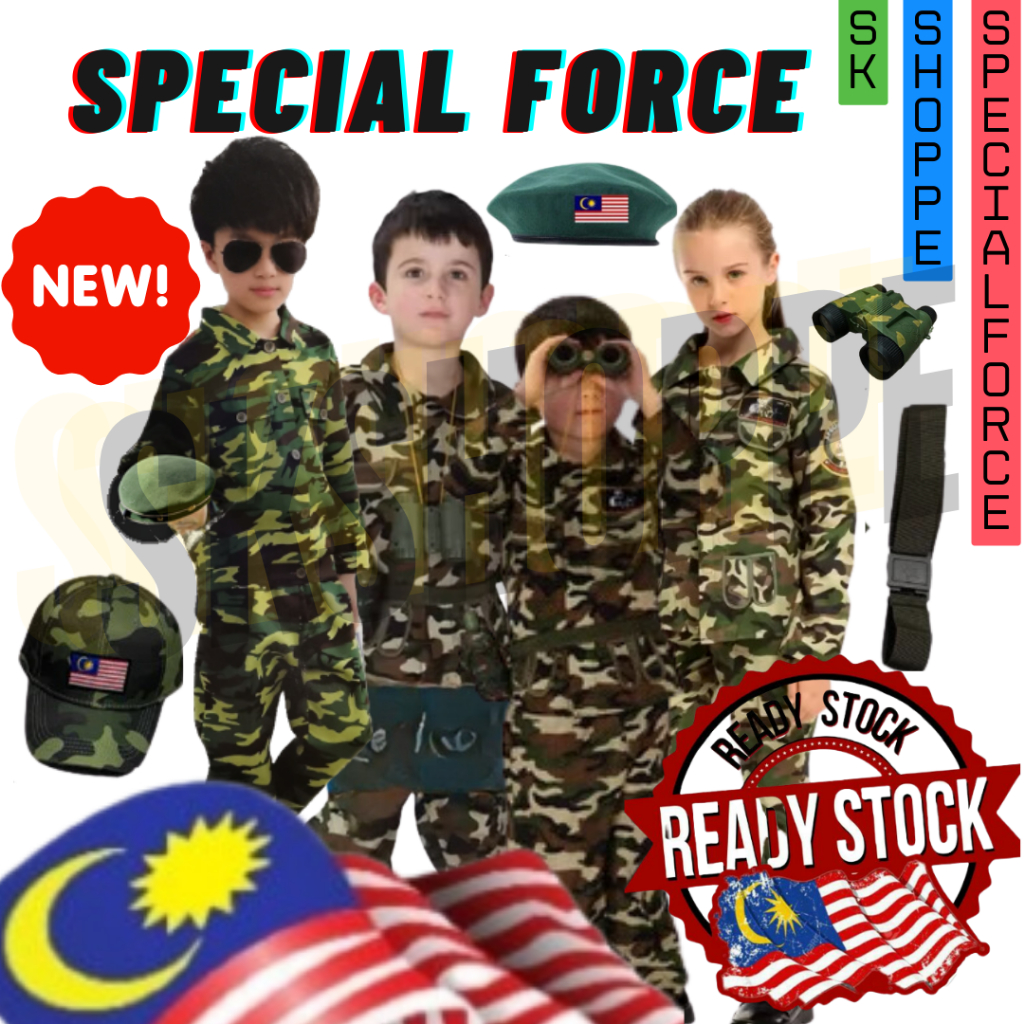 [MY Ready Stock] Costume Kids Special Force Elit Darat Malaysia Kostum ...