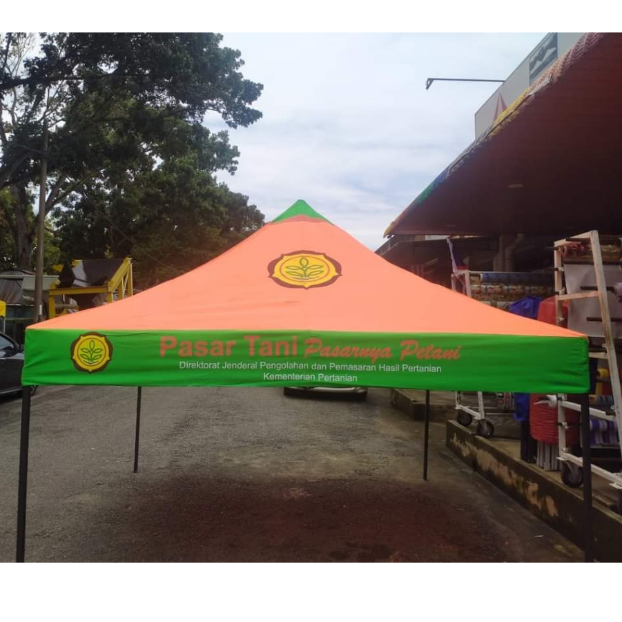 KHEMAH 10X10 PASAR TANI OREN HIJAU BESI BULAT DAN BESI SEGI | Shopee ...
