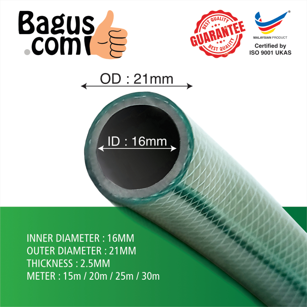 My Bagus Quality Reinforced PVC Flexible Garden Hose with Hose Clip (5M ...