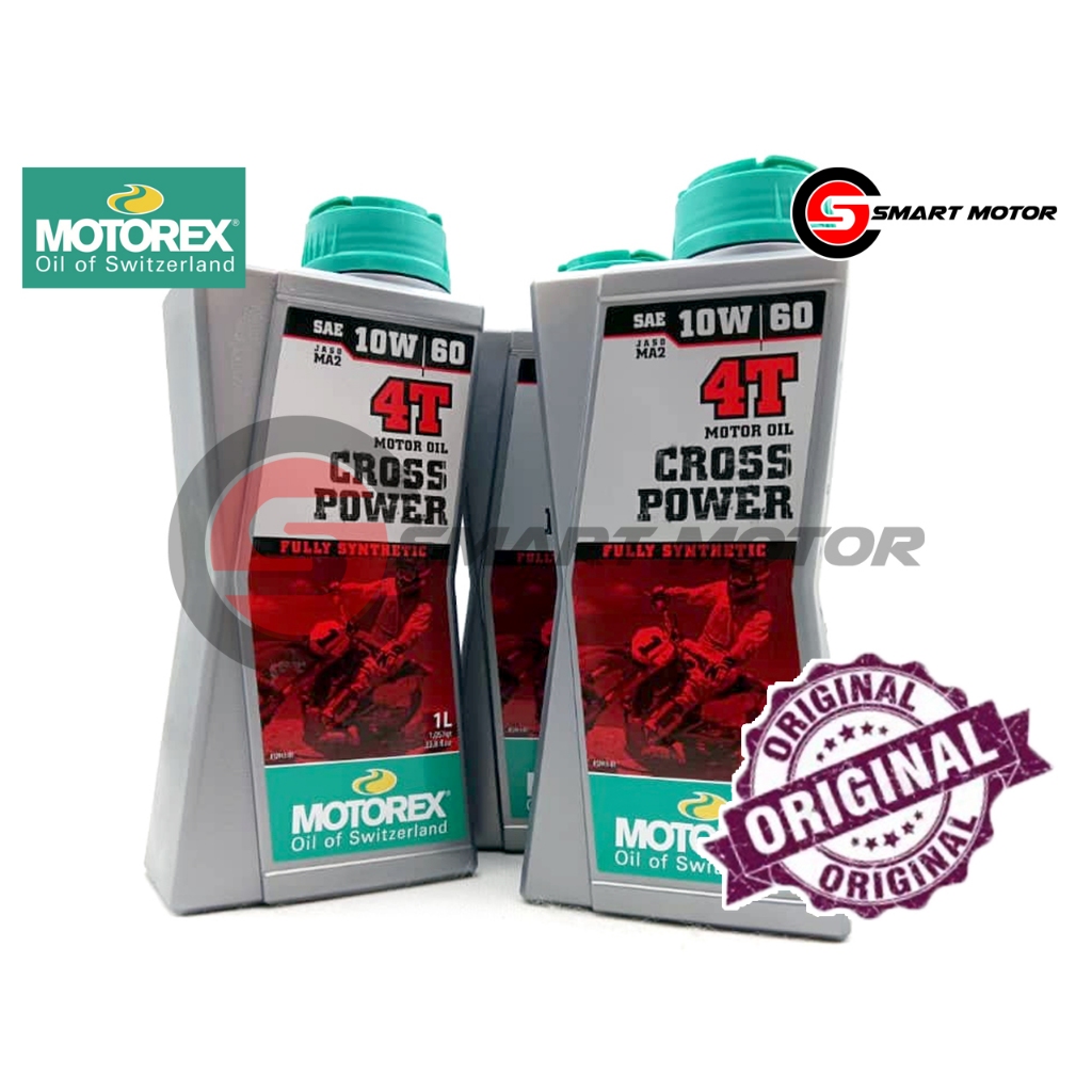 MOTOREX CROSS POWER 10W60 Engine Oil Liter 1L Fully Synthetic KTM Enjin Oil Of Switzerland 4T ...