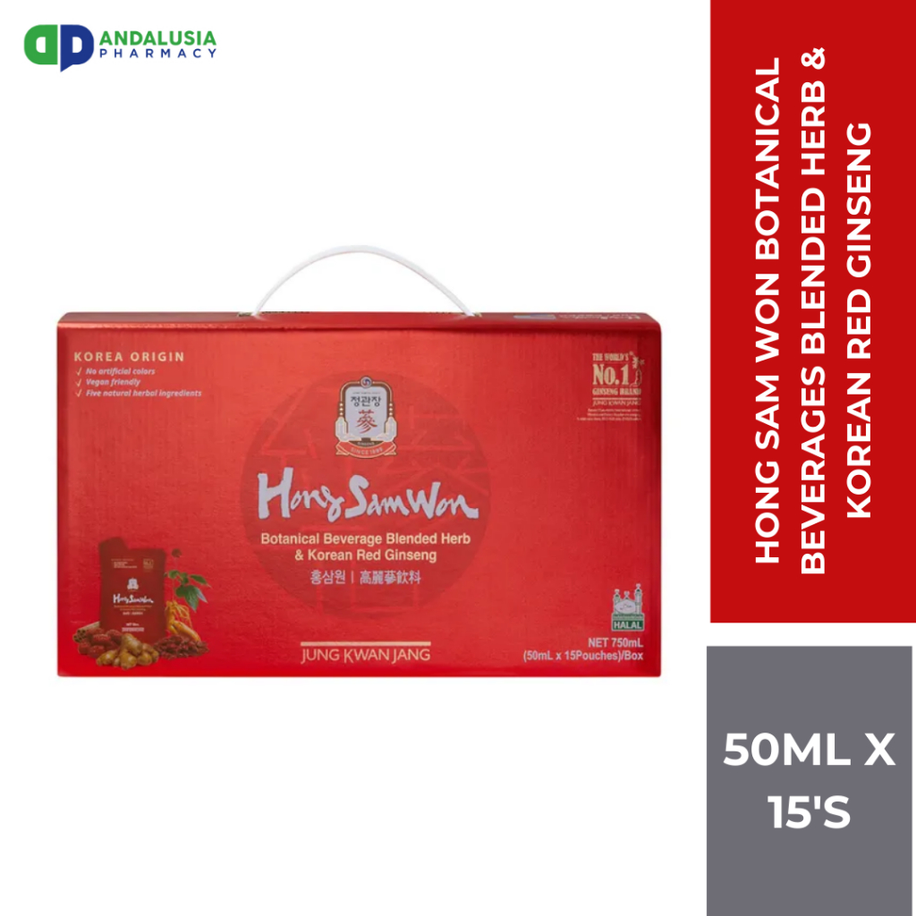 HONG SAM WON BOTANICAL BEVERAGES BLENDED HERB & KOREAN RED GINSENG 50ML X 15'S | Shopee Malaysia