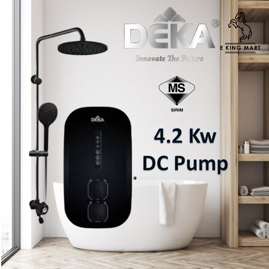 DEKA Water Heater Rain shower RIO 28 DC PUMP Matt Black Instant Rio 18 AC Pump Hot Shower ELCB ...