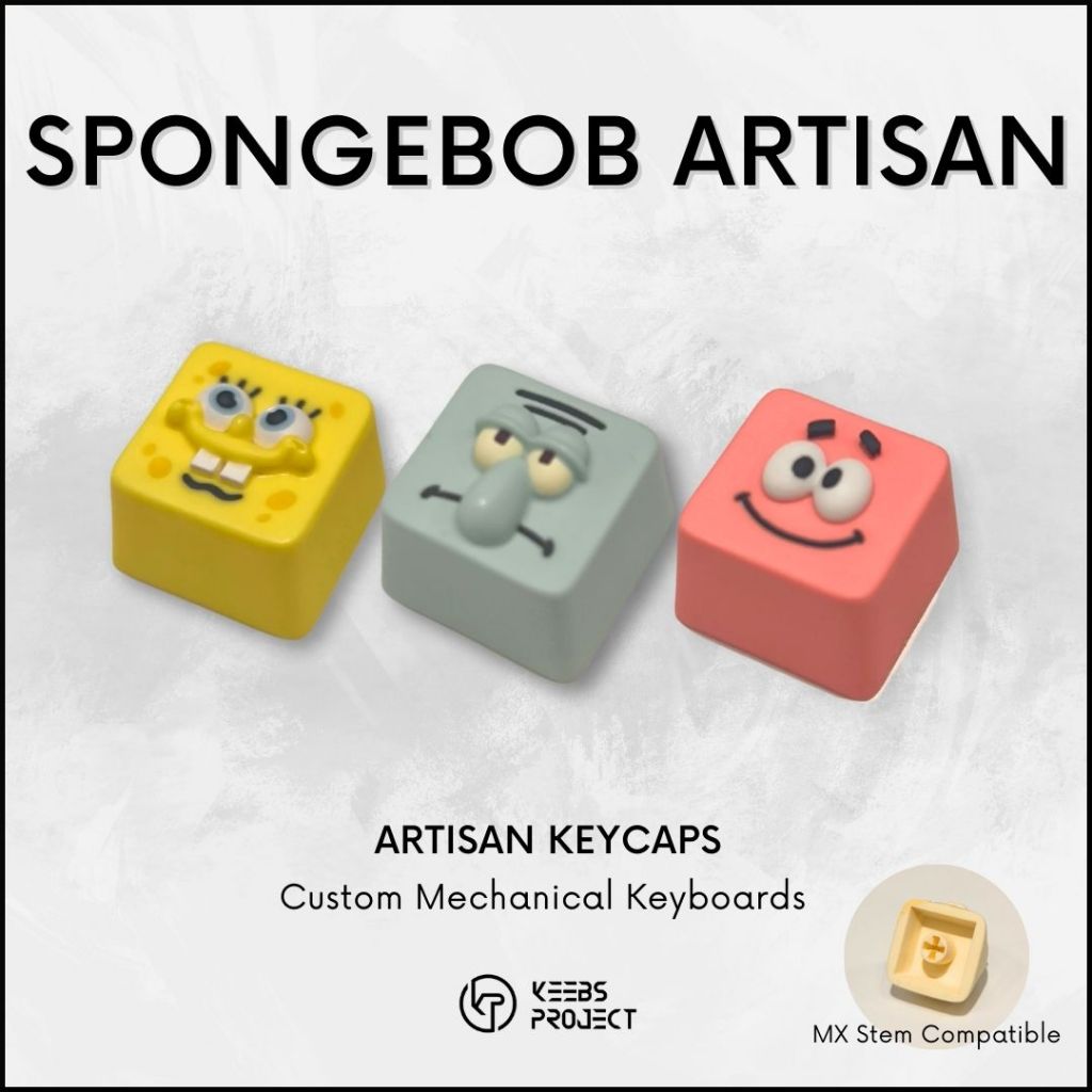 [READY STOCK] Spongebob Patrick Squidward Are you Ready Artisan Keycaps ...