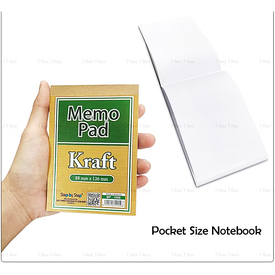 SBS Kraft Memo Pad / Plain Small Order Taking Note Book / Buku Nota ...