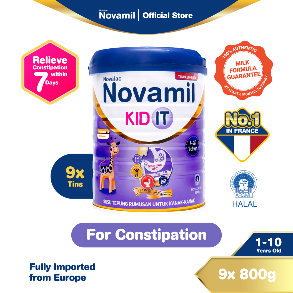 Novamil KID IT Growing Up Milk for Constipation Relief (800g x 9 ...
